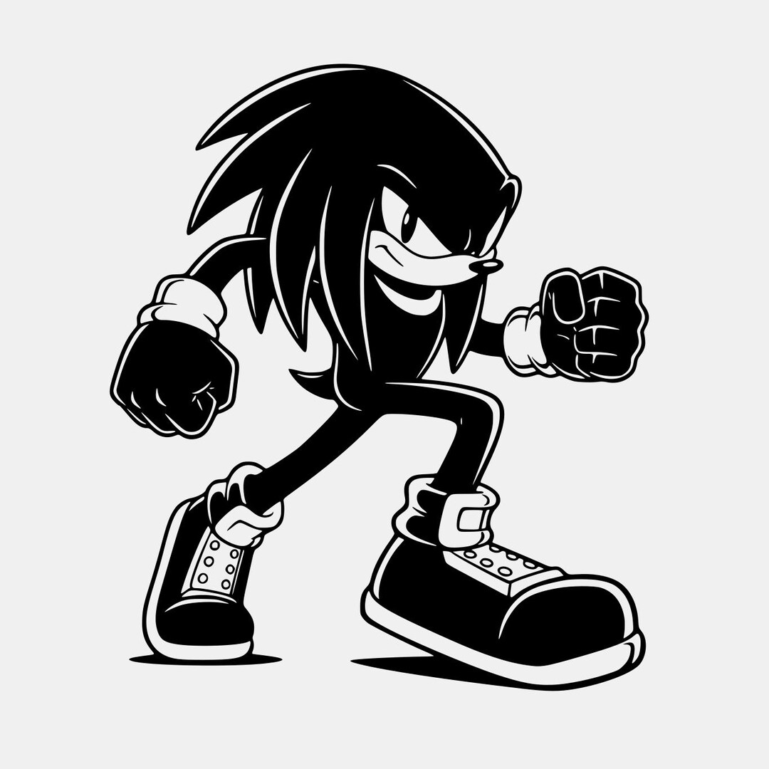 Knuckles Silhouette SVG, Sonic the Hedgehog Character Clipart, Digital ...
