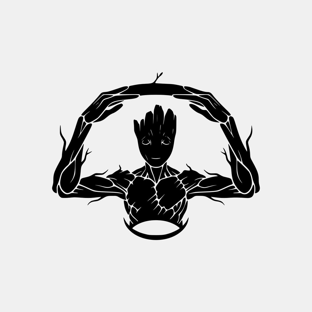 Groot Silhouette SVG, I Am Groot Vector Art for T-shirts & Crafts ...