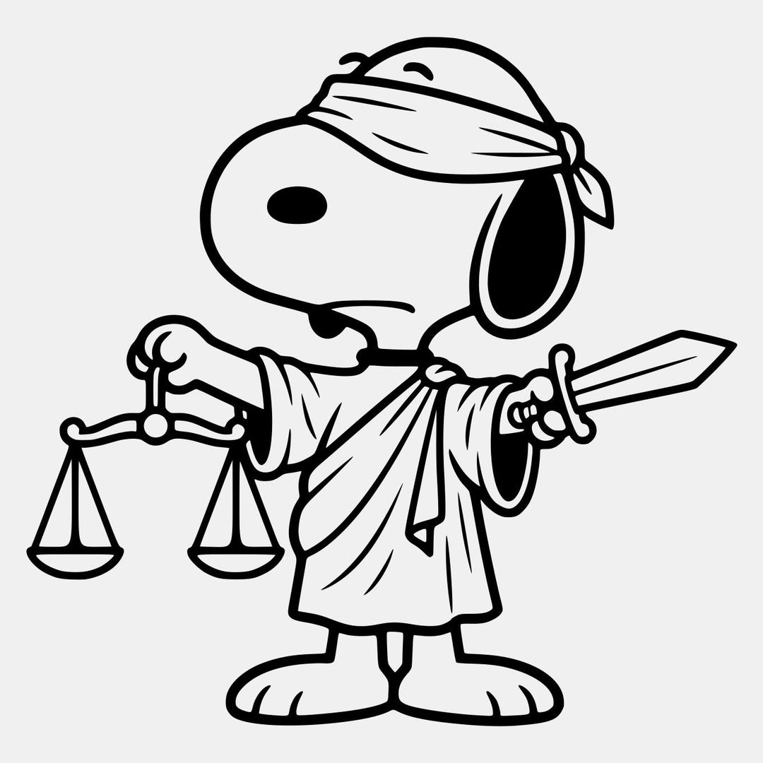 Snoopy Lady Justice SVG PNG: Bold Illustration for Cut Files (digital ...