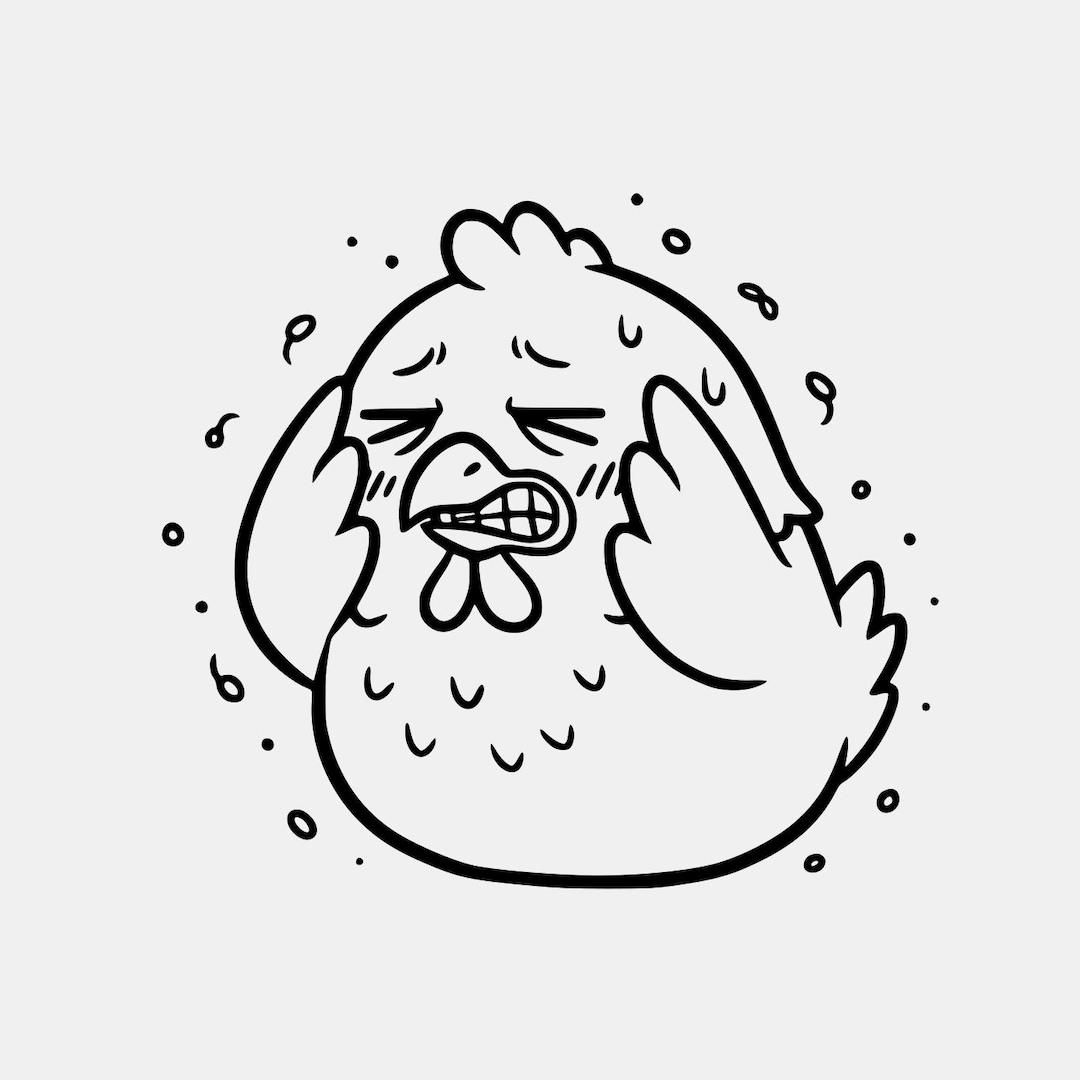 Embarrassed Chicken SVG, Flustered Farm Animal Clipart for Funny Gifts ...