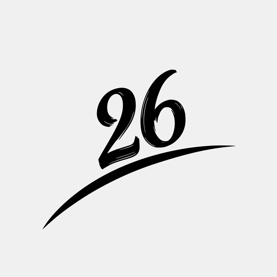 2026 New Year SVG, Brush Stroke Number 26 Design for Festive ...