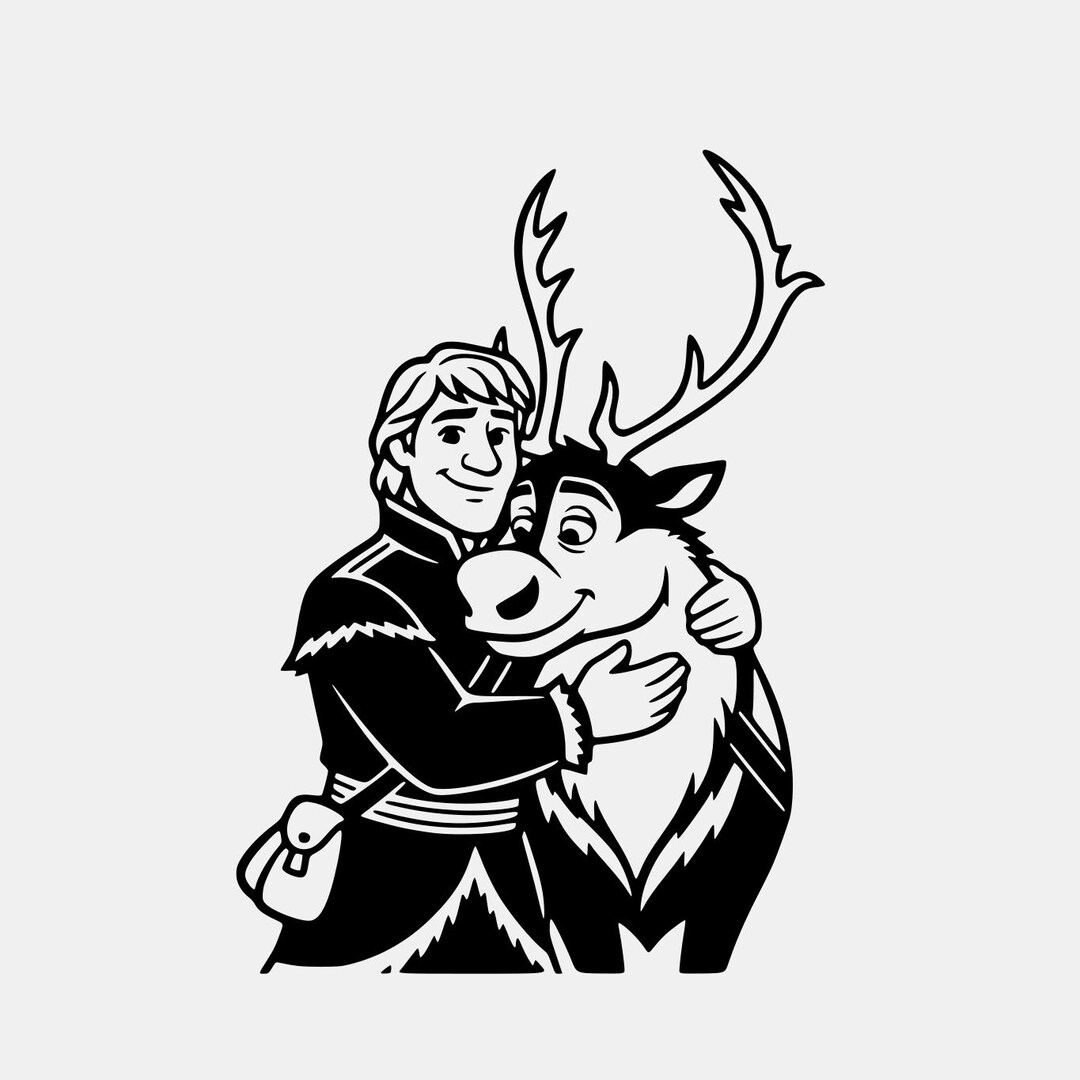 Frozen Kristoff and Sven Hugging SVG - Etsy