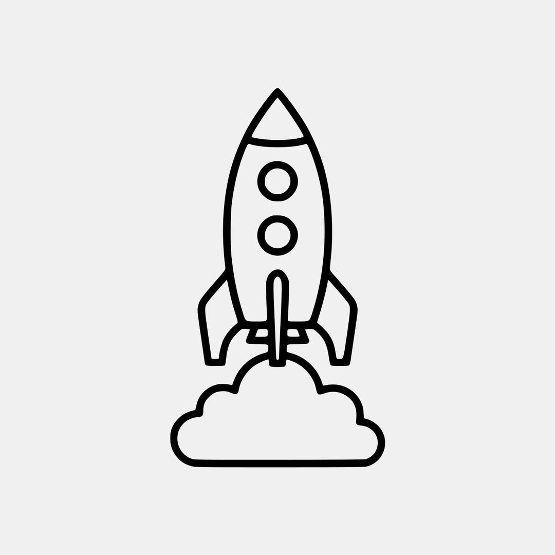 Kids Space Rocket Outline SVG, Outer Space Rocket Ship Clipart ...