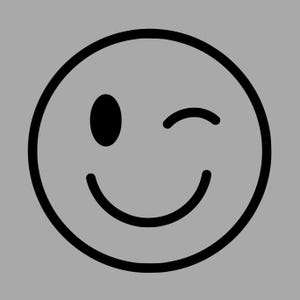 Cute Winking Face SVG, Doodle Smile Icon for Crafts and Digital Art ...