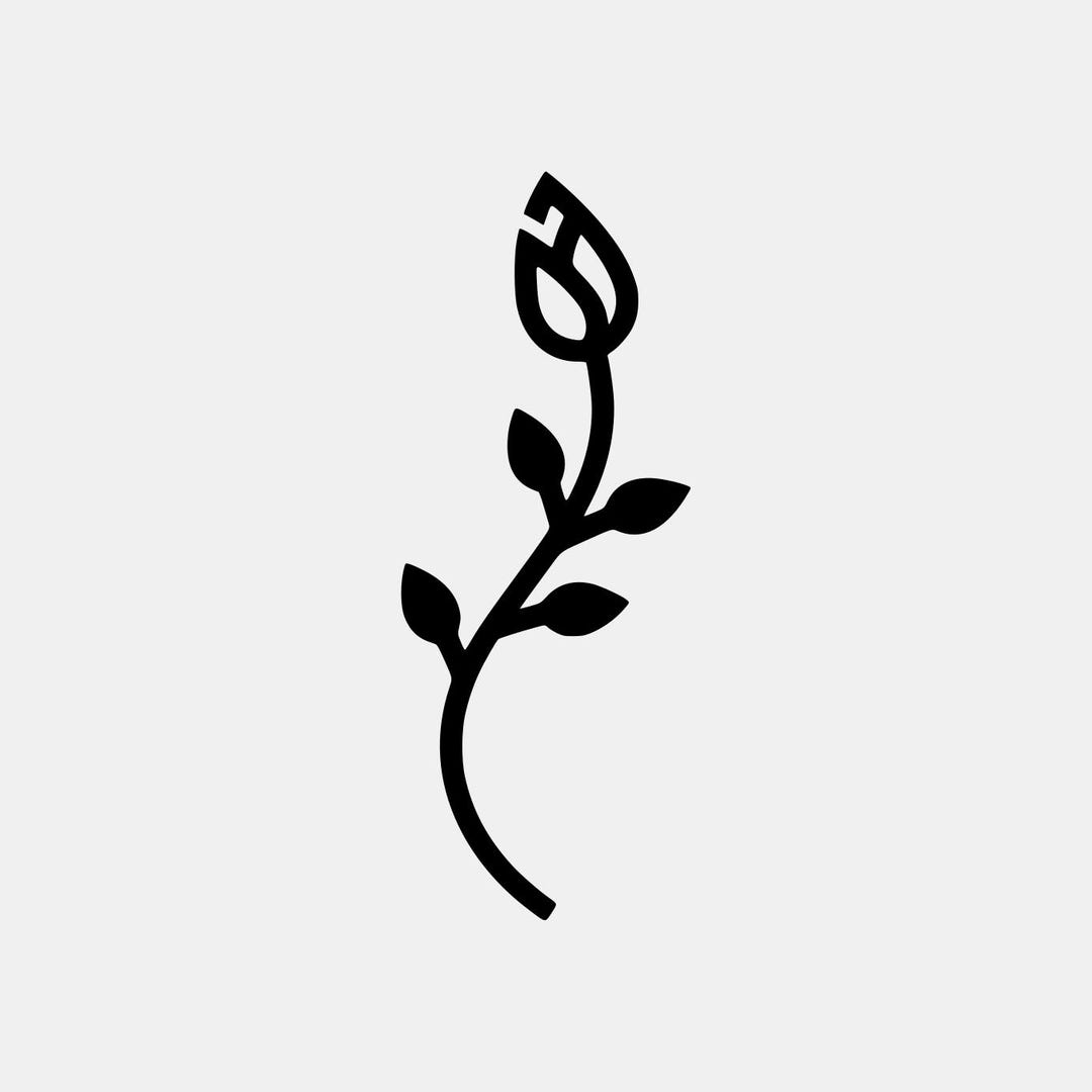 Minimalist Rose Bud SVG, Delicate Botanical Line Art, Single Stem ...