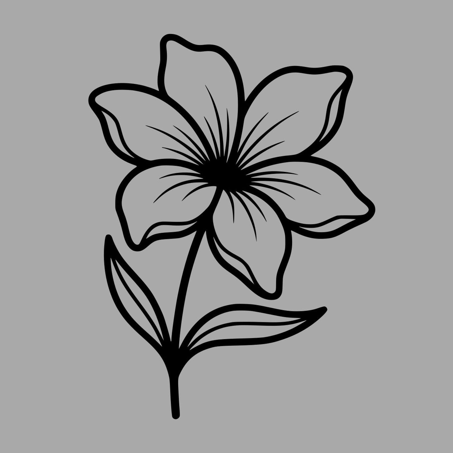 Flower With Subtle Movement SVG PNG : Minimalist Line Drawing (digital ...