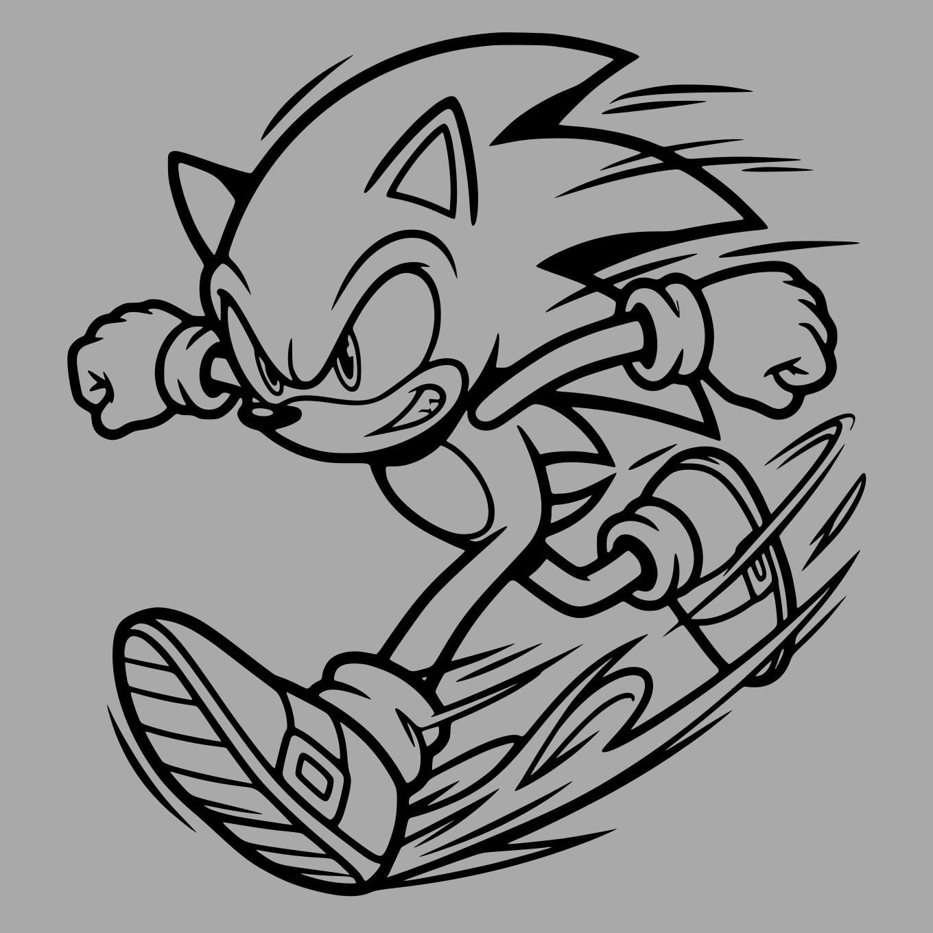 Sonic the Hedgehog Speed Line Art Illustration - Etsy