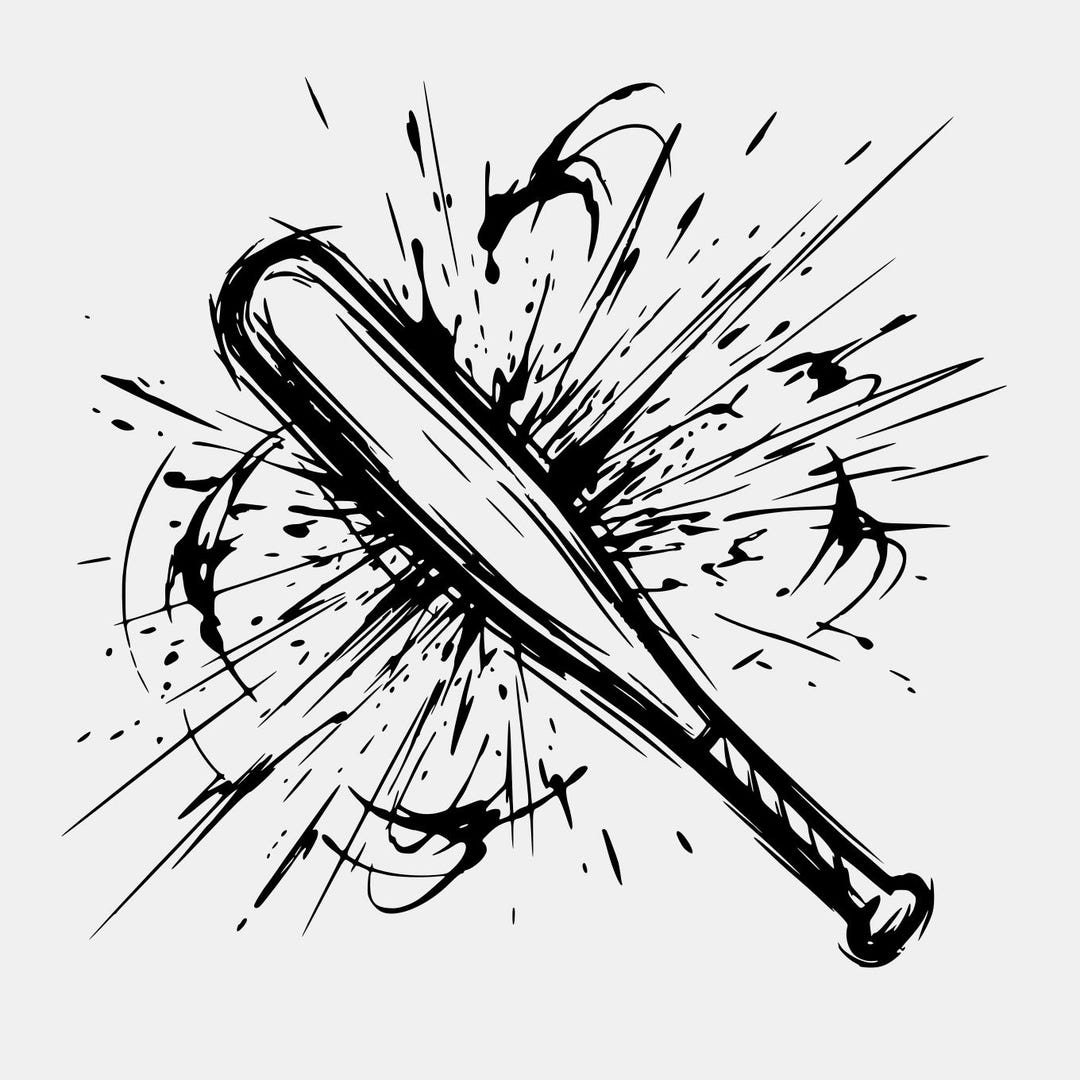 Baseball Bat Ink Splatter Art Print - Etsy