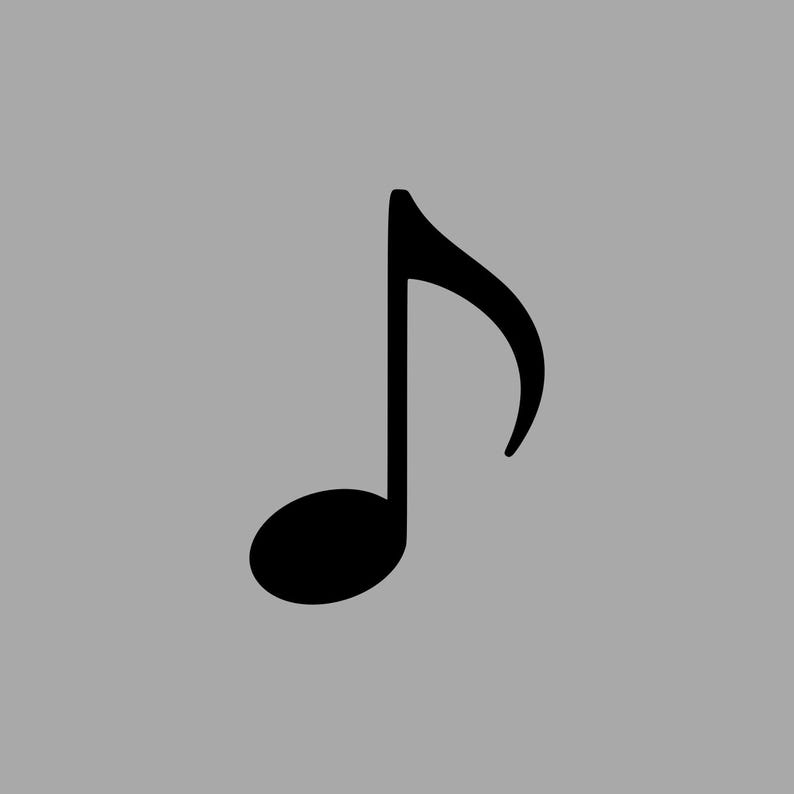 Eighth Note SVG PNG: Graphic Musical Symbol Design (digital Download ...