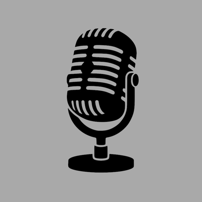 Retro Microphone SVG, Vintage Studio Mic Clipart, Classic Radio ...