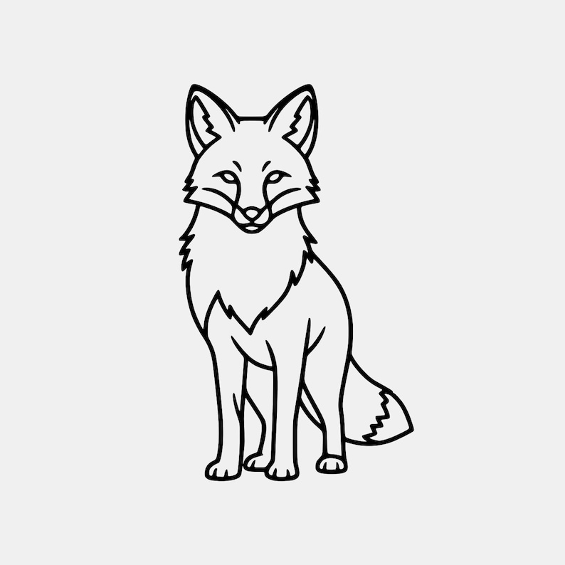 Minimaler Fuchs Silhouette SVG, Umriss Fuchs Clipart für Cricut ...