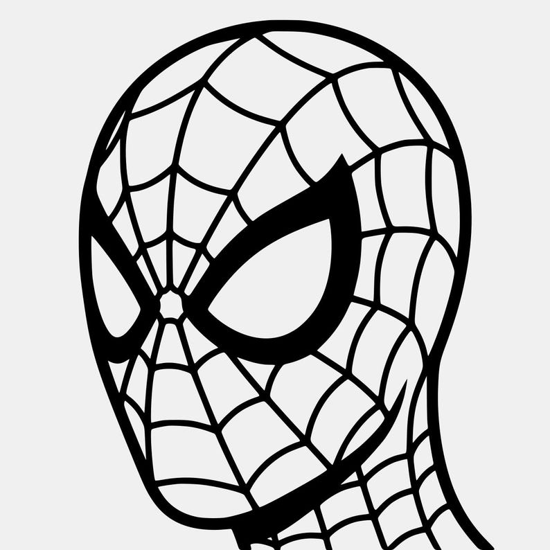 Spider-man Mask Close-up SVG, Iconic Web-head Graphic Art, Marvel Fan ...