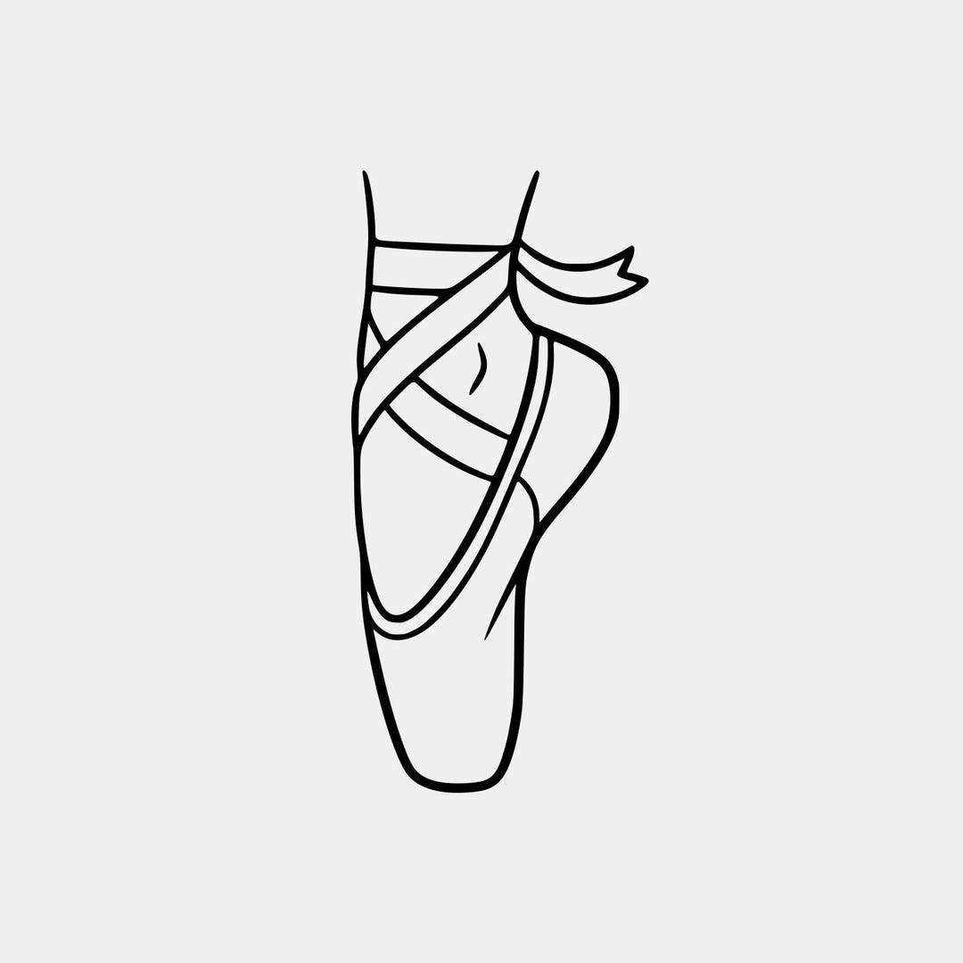 Ballet Pointe Shoe Outline SVG, Dancer Line Art (digital Download) - Etsy
