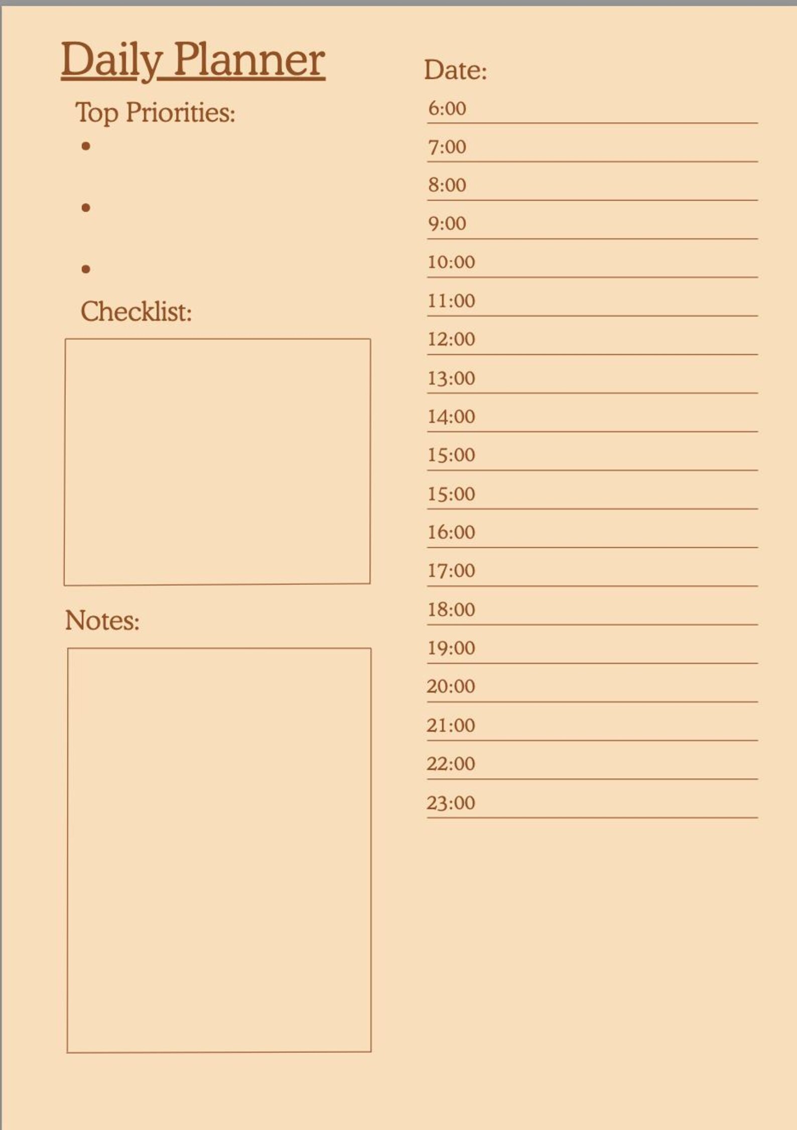 Daily Schedule and Planner - Etsy