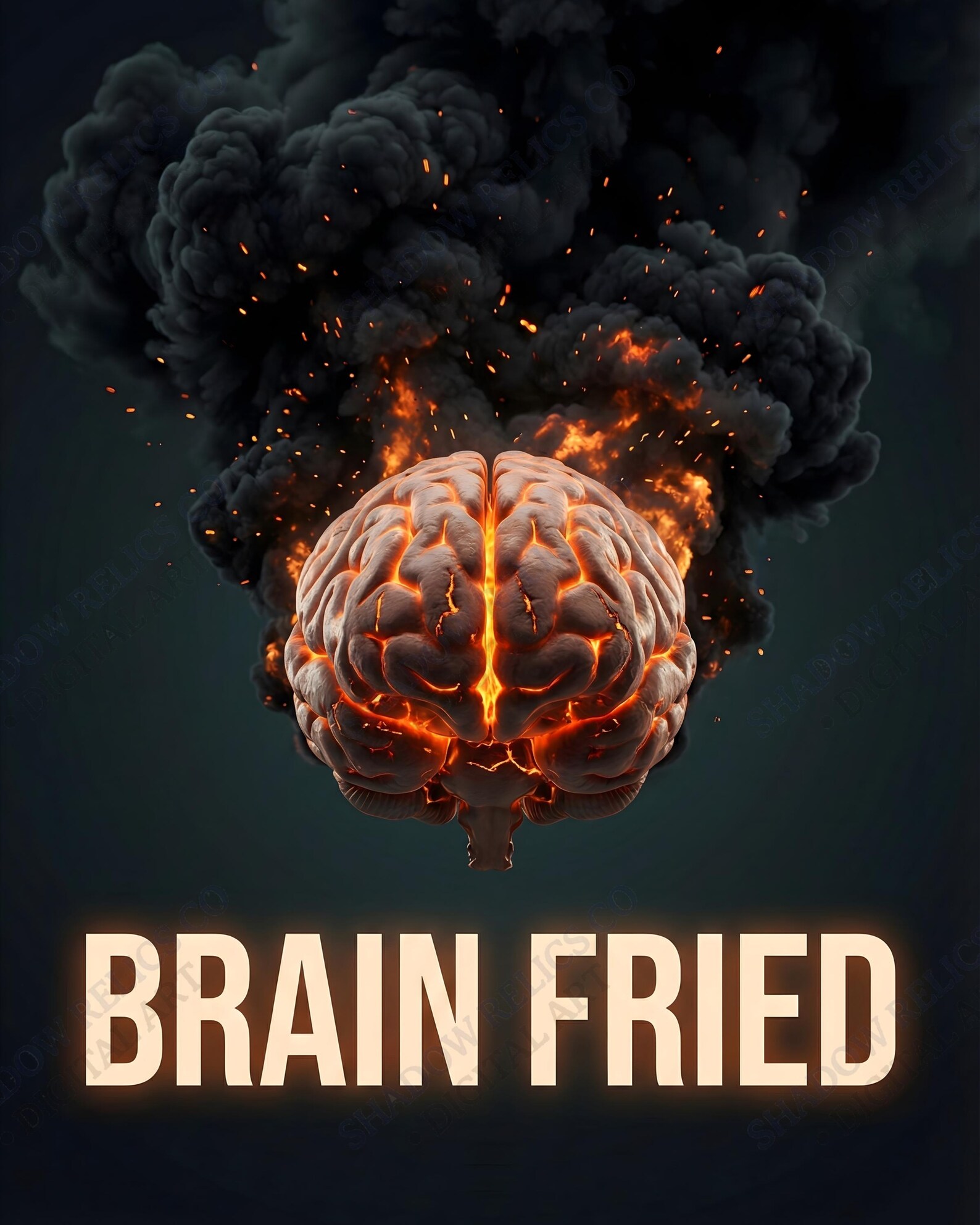 Brain Fried PNG, Dark Surreal Exploding Brain Art (digital Download) - Etsy