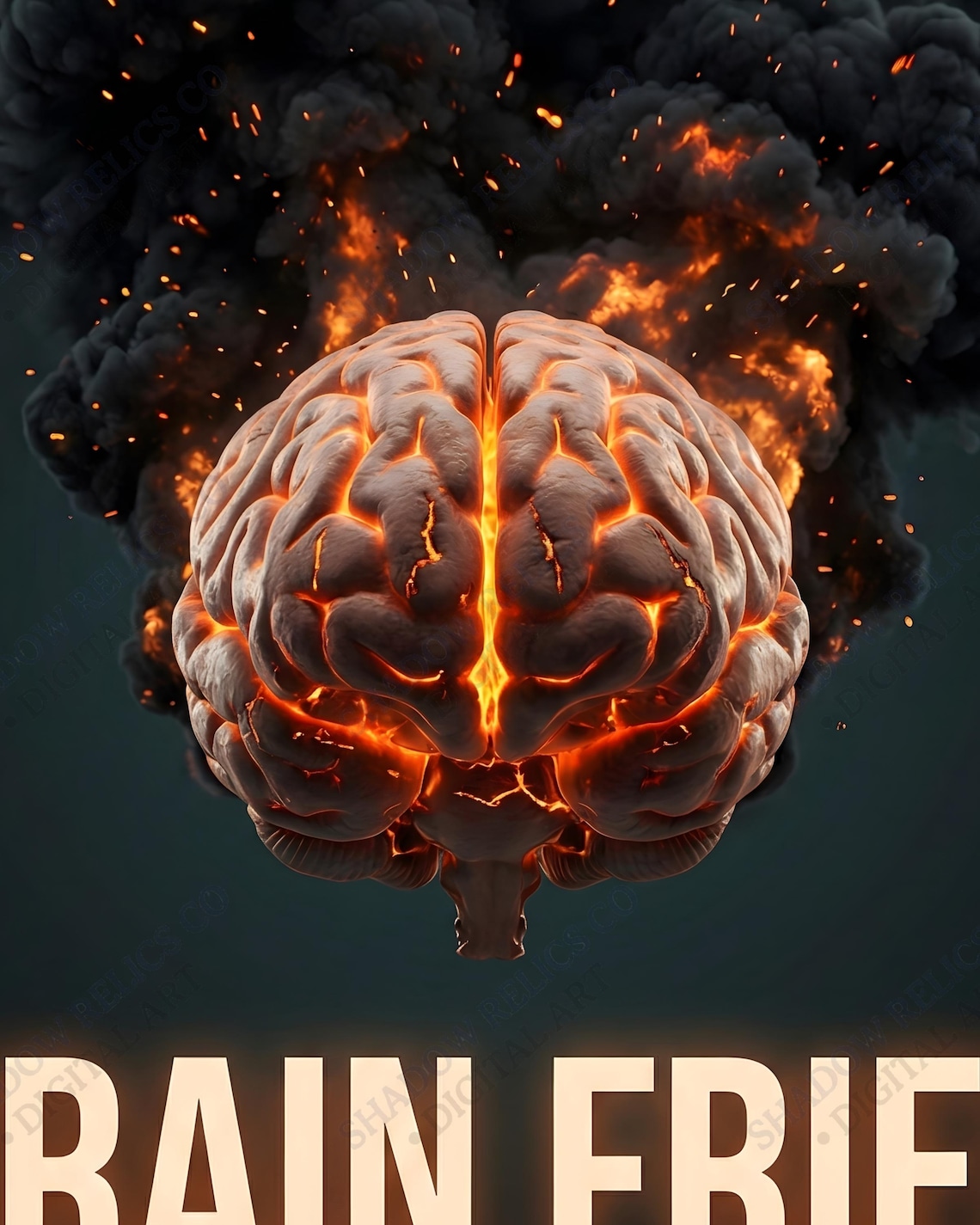 Brain Fried PNG, Dark Surreal Exploding Brain Art (digital Download) - Etsy