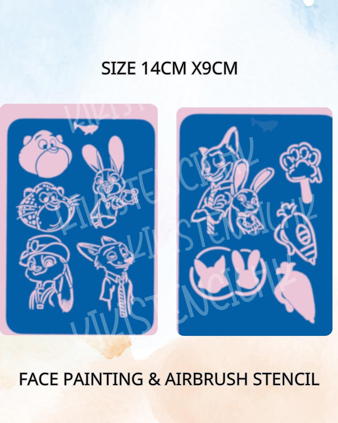 Zootopia Stencils Set for 2 | Facepainting Airbrush - Etsy
