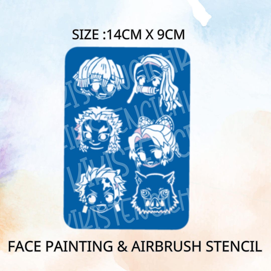 Anime Style Character Stencils Facepainting | Airbrush - Etsy