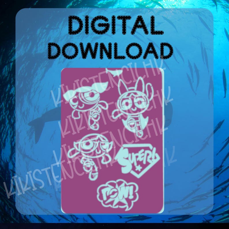 Powerpuff-inspired Digital Stencil Instant Download | PNG/SVG for ...