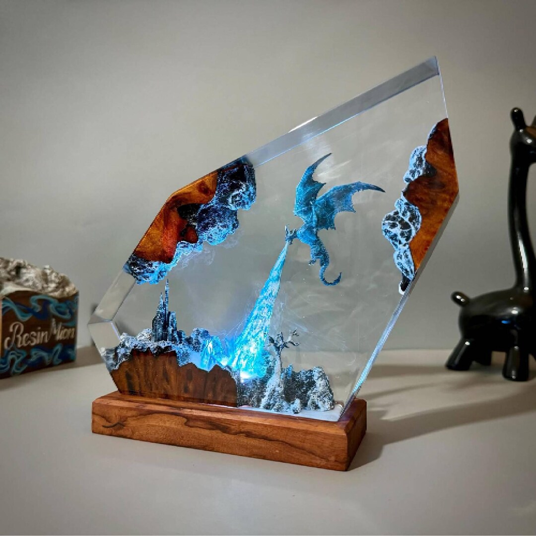 Handmade Epoxy Resin Dragon Night Light - Etsy