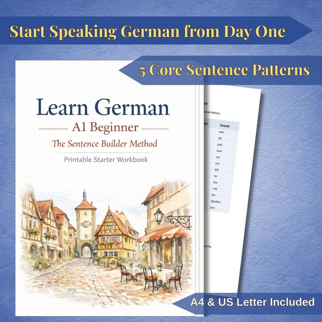 Beginner German Sentence Builder Workbook, A1 Grammar, Speak Fast (PDF ...