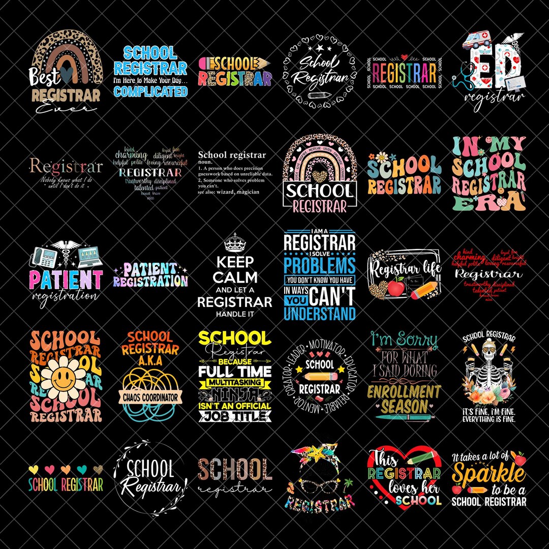 School Registrar Png Bundle, Funny Sublimation Design for School Office ...