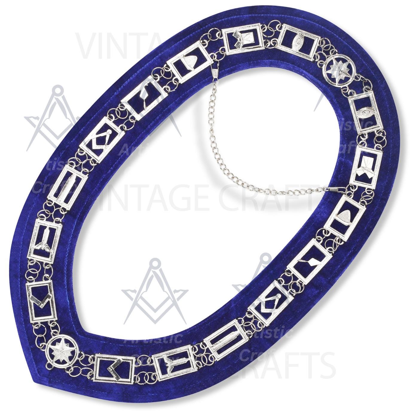 Senior Steward Blue Lodge Officer Apron Set | Royal Blue Masonic Apron ...