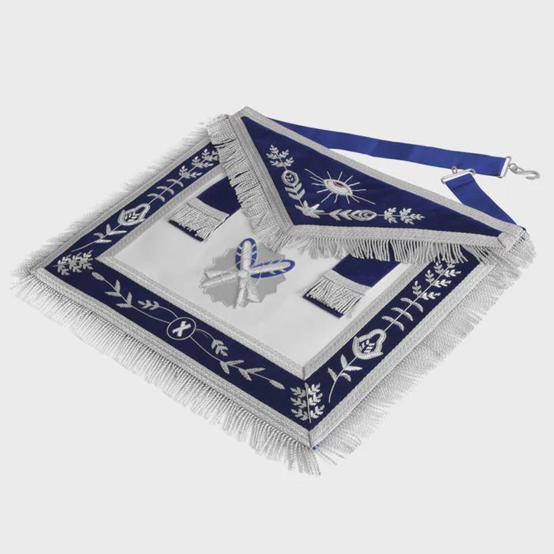 Secretary Blue Lodge Officer Apron – Navy Blue With Fringe & Side Tabs ...