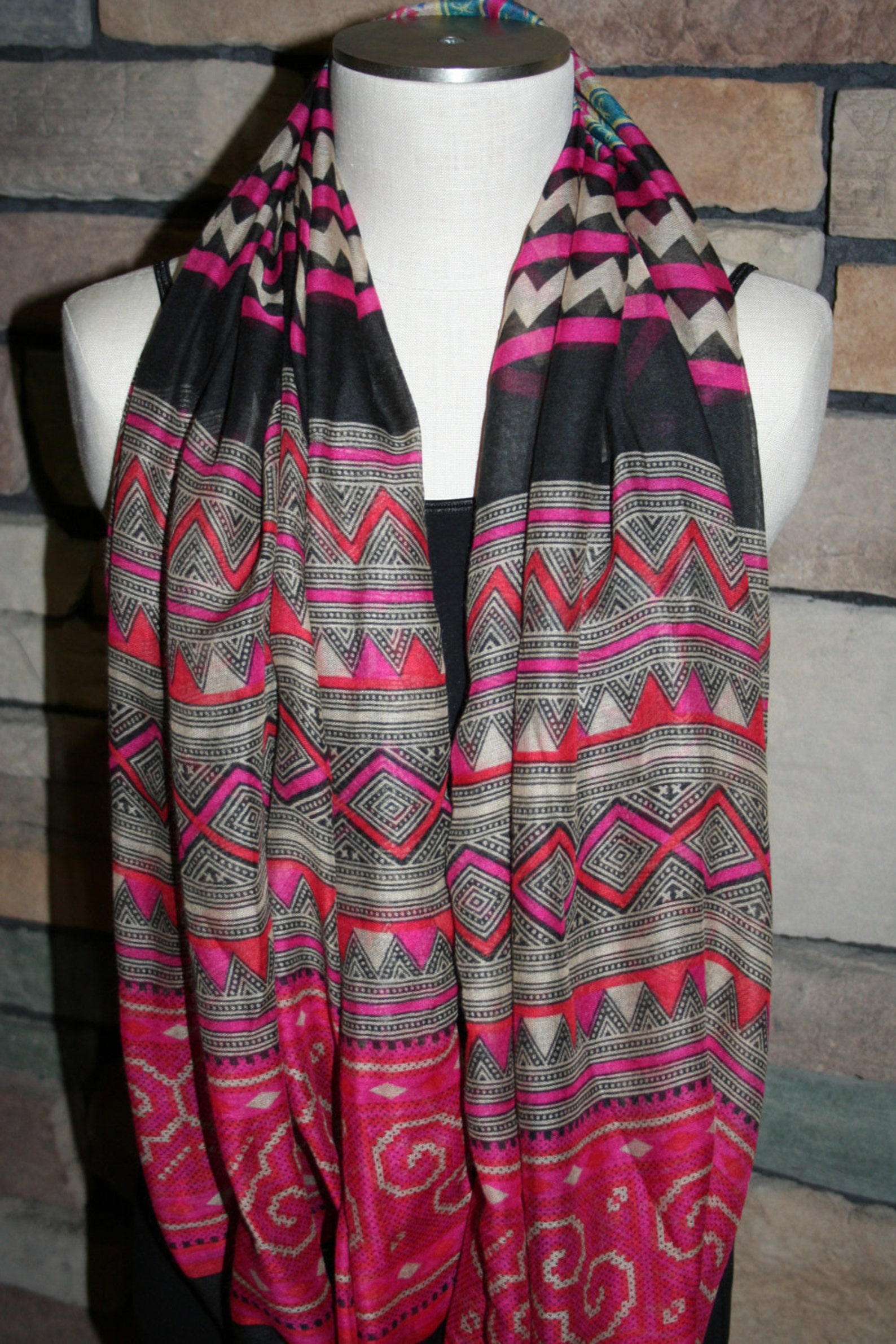 Aztec Native Tribal Infinity Scarf Southwest Infinity Scarf - Etsy