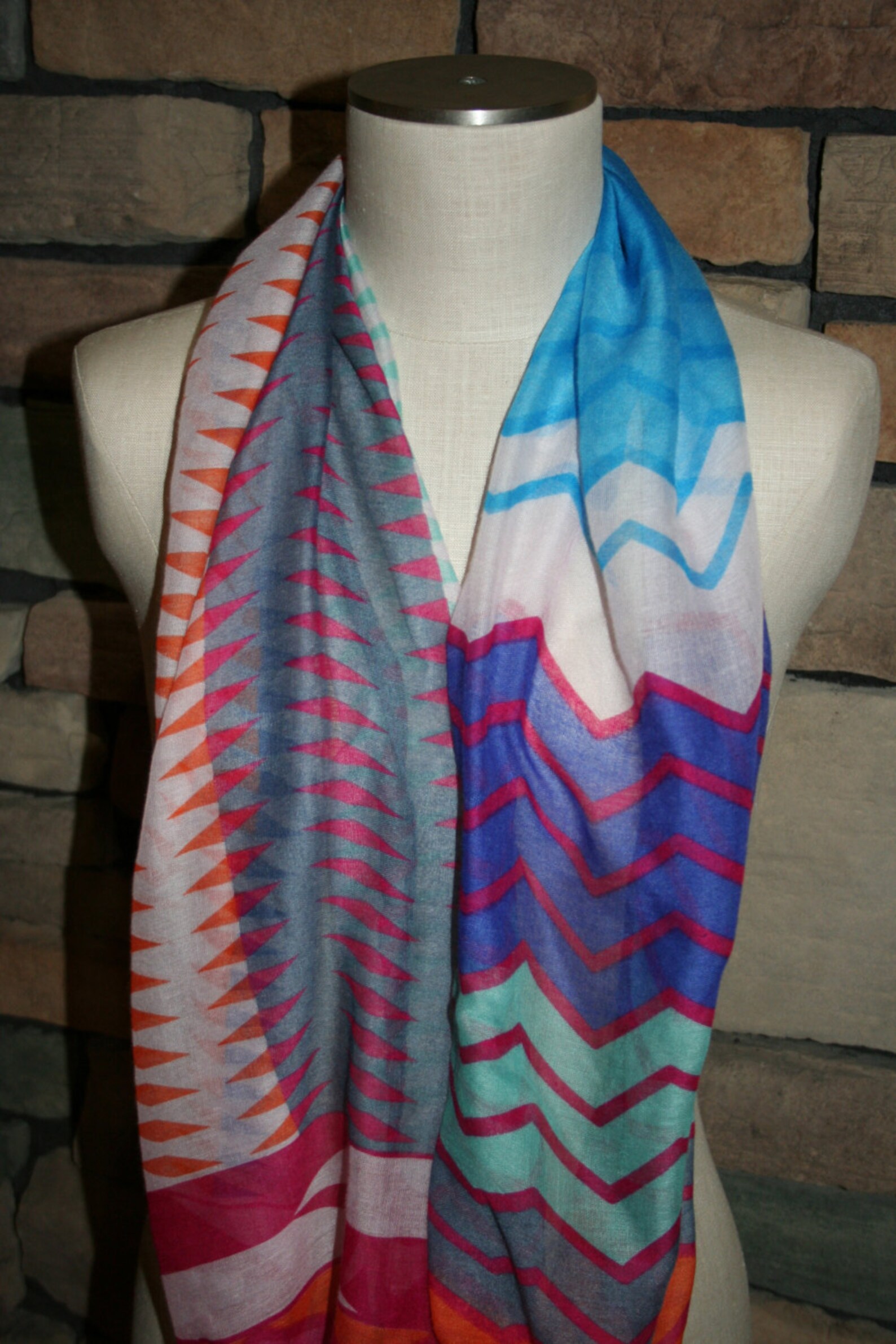 Chevron Infinity Scarf Multi-colored Chevron Print Scarf Loop | Etsy