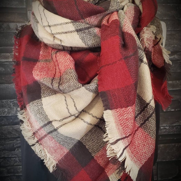 Plaid Infinity Scarf - Etsy