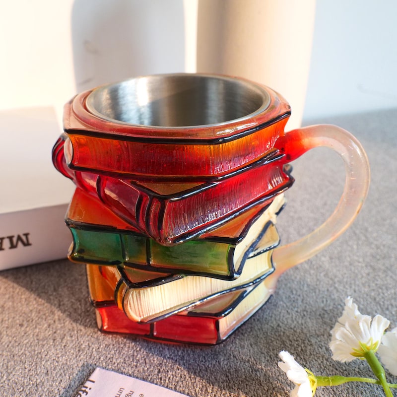 Stack of Books Coffee Mug - Etsy