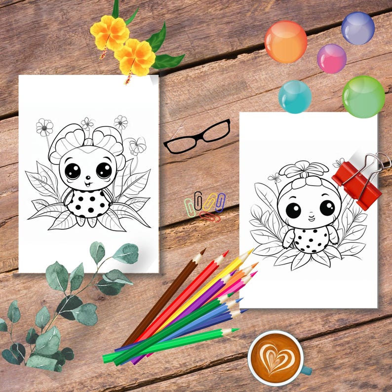 Ladybug Theme | Coloring Pages for Kids Printable PDF | 20 Page ...
