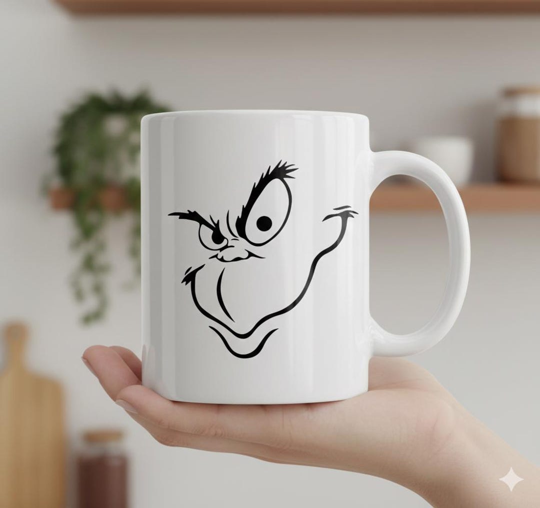 Grinch SVG Grinch Face Grinning Merry Grinchmas Ornament Instant ...