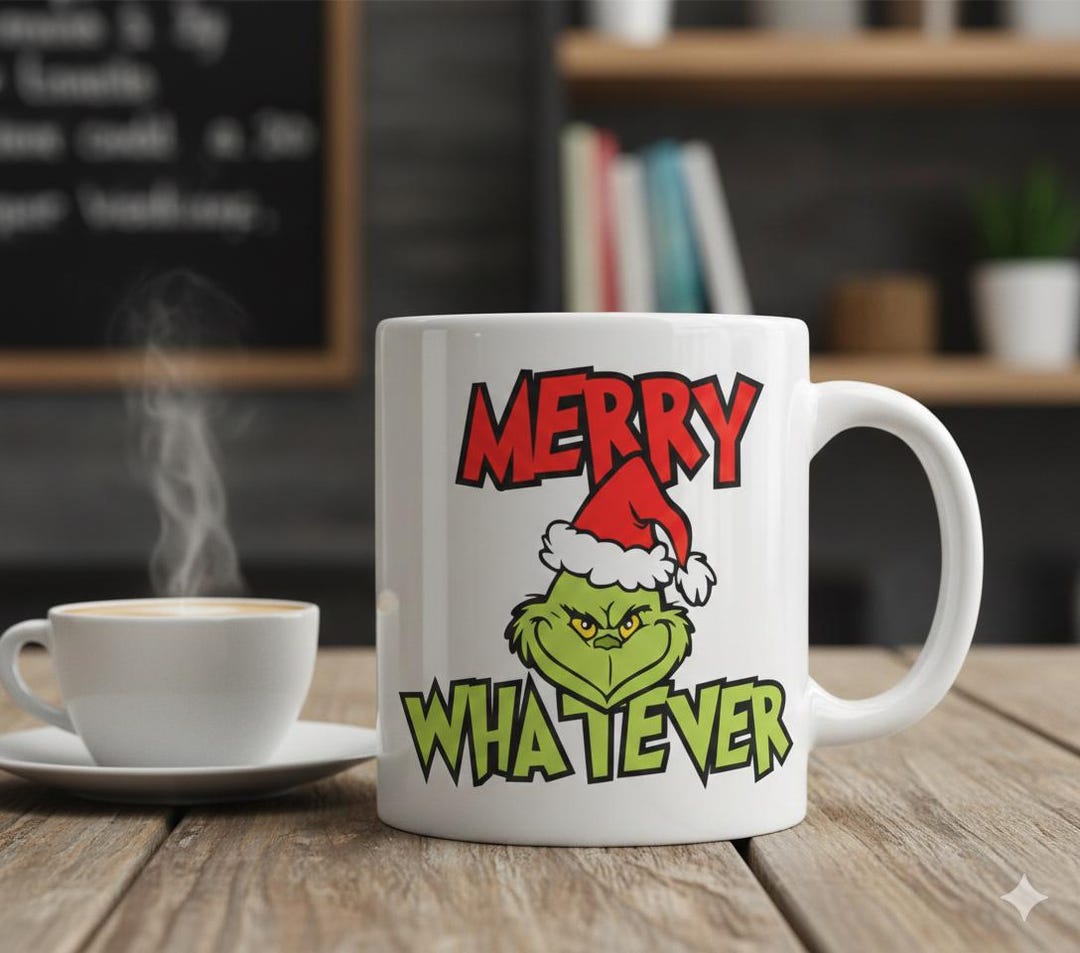 Merry Whatever Grinch Christmas Design – Funny Holiday Art Printable - Etsy