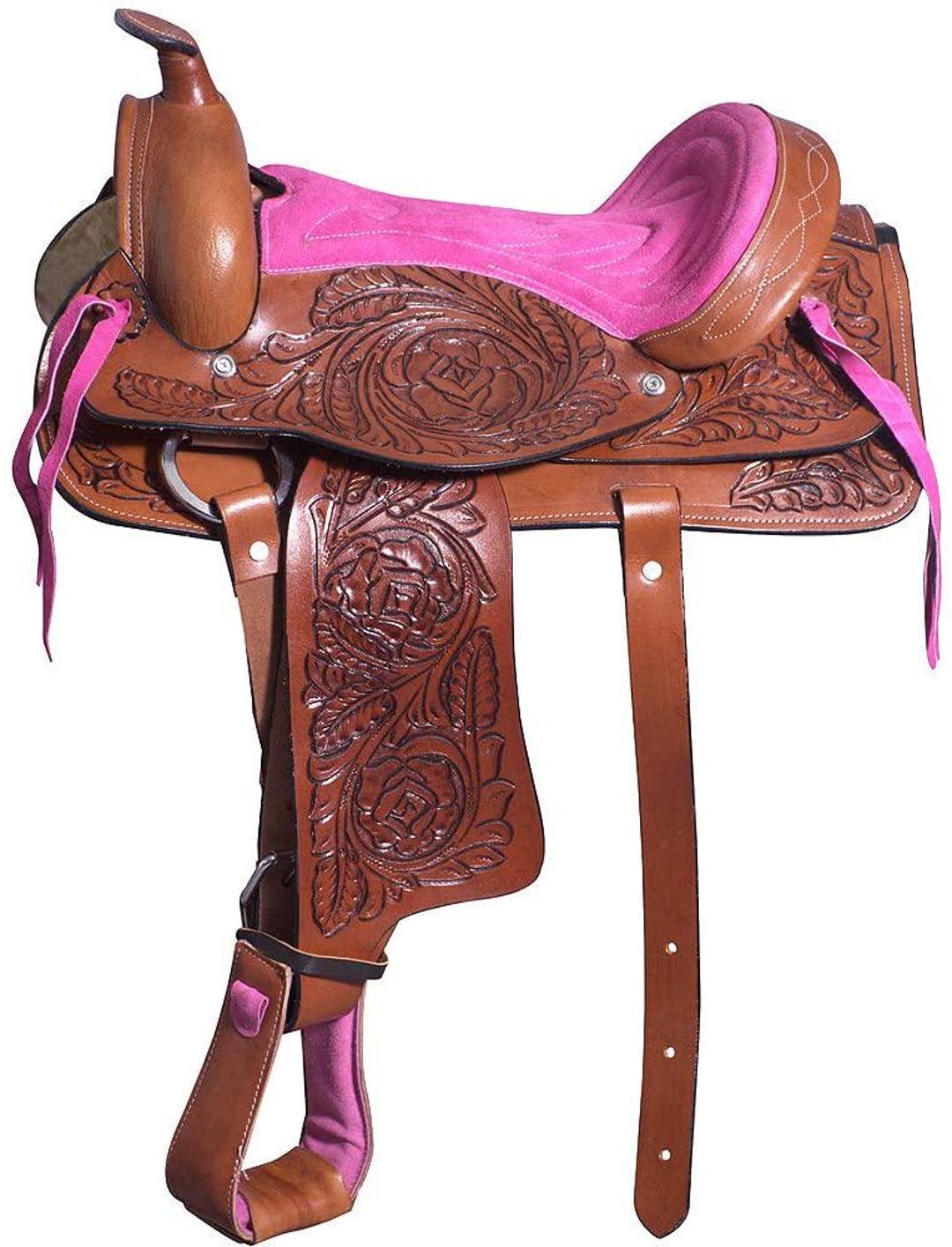 Hand Tooled Leather Western Horse Saddle, Matching Tack Set - Etsy