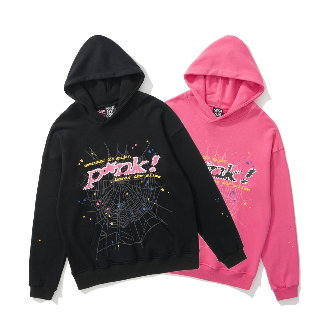 Sp5der Pink Web Print Pullover Hoodie, Spider Sweatshirt - Etsy