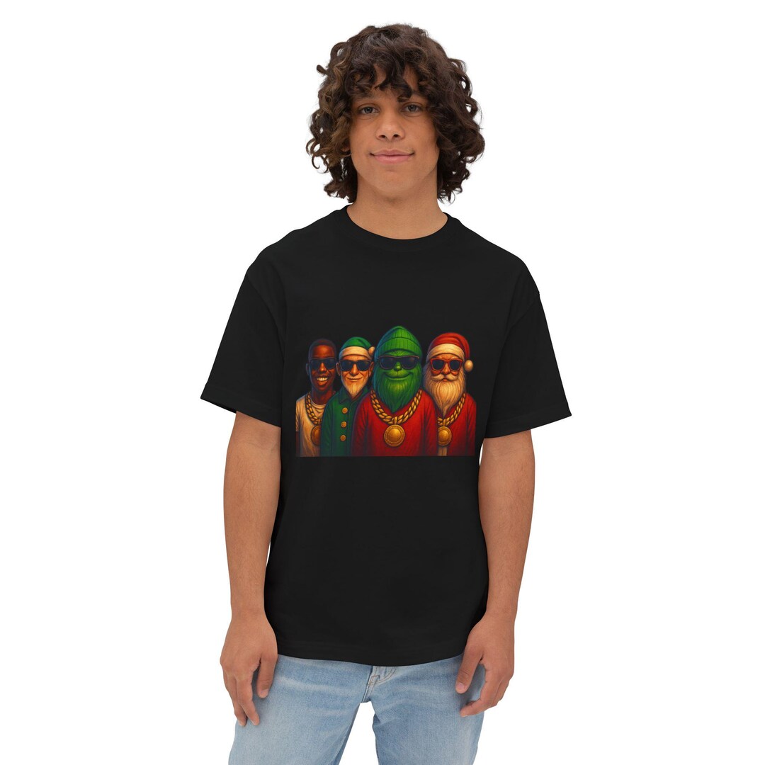 Hip Hop Santa Graphic Tee | Christmas Streetwear Shirt | Urban Holiday ...