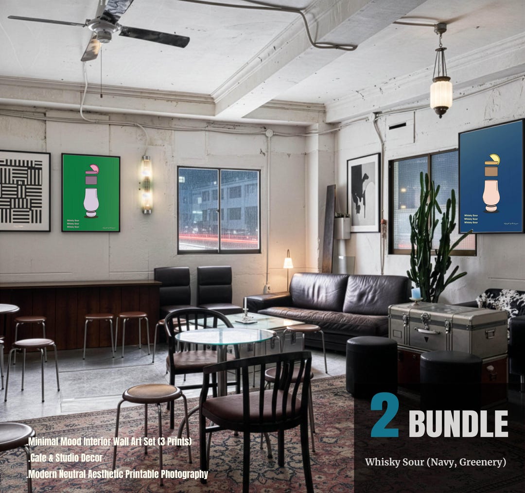 Cocktail Art Print Set, Minimalist Bar Decor (digital Download 2:3 ...