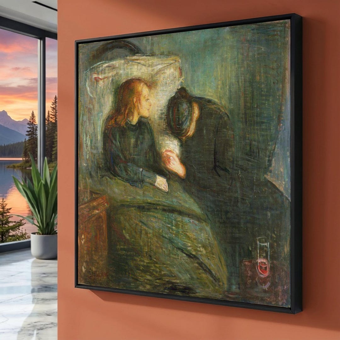 Edvard Munch the Sick Girl Canvas Wall Art, Expressionist Painting ...