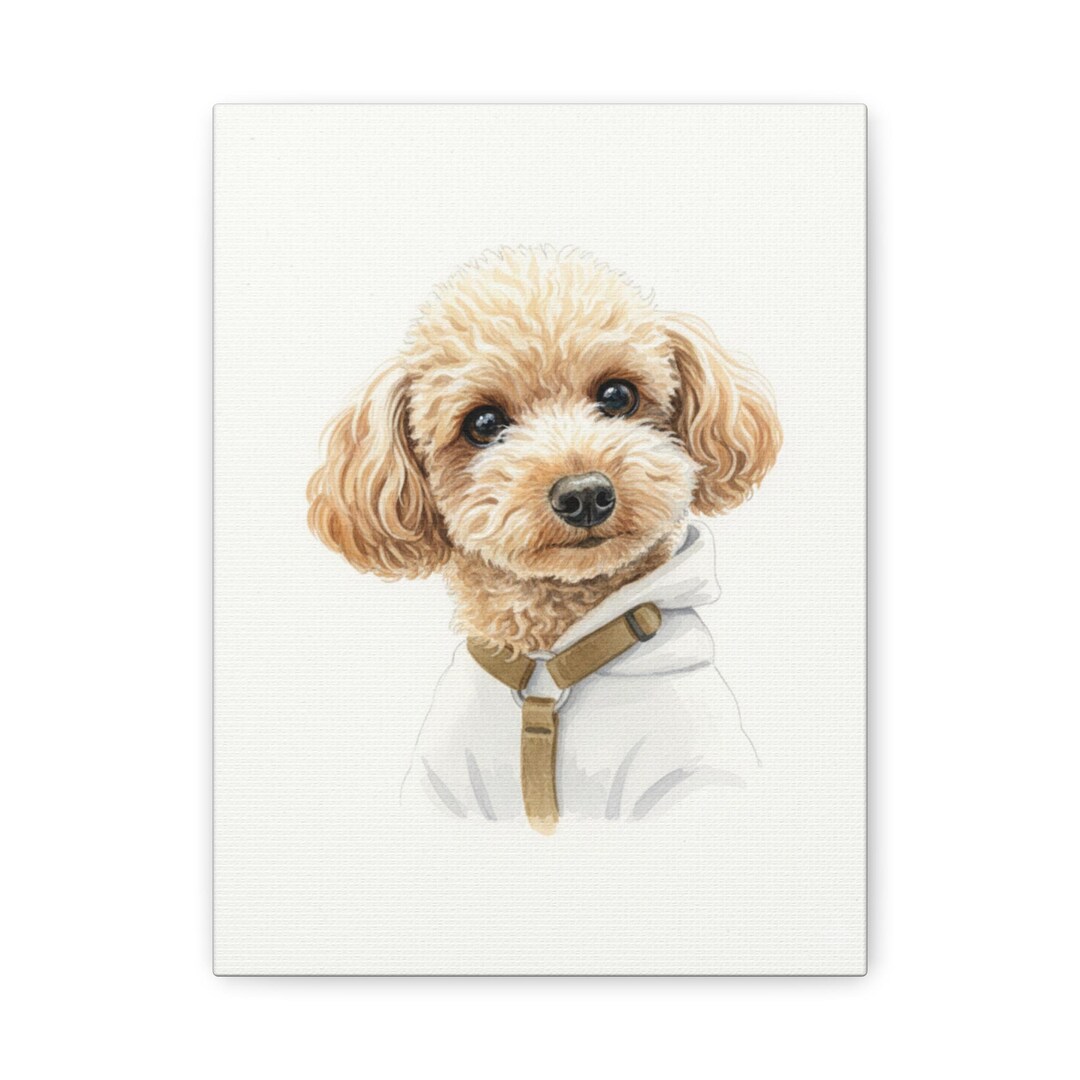 Hand-painted Style Toy Poodle Portrait on Matte Canvas | Dog Wall Art ...