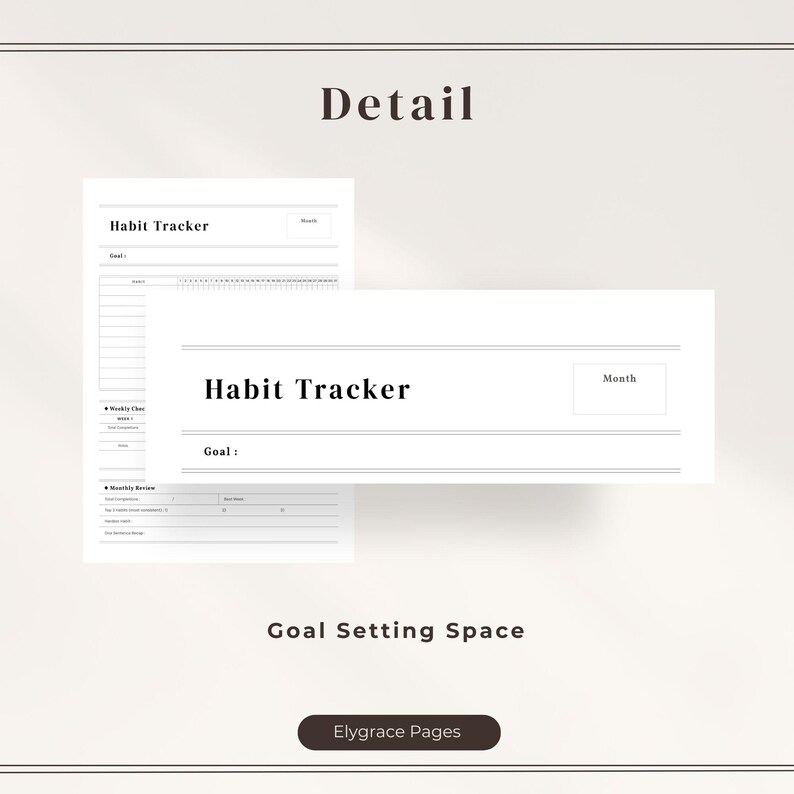Minimalist Habit Tracker Printable, Monthly PDF Template (A4, A5, US ...