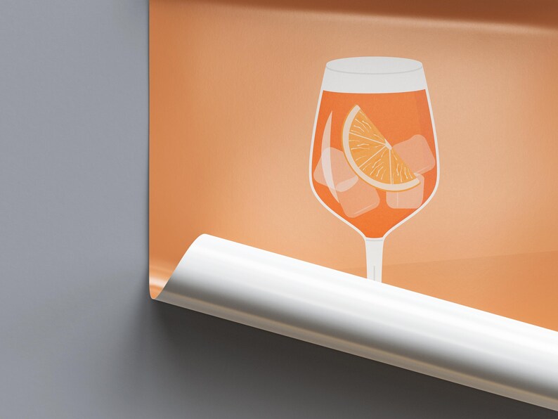 Classic Spritz Cocktail Art Aperol Drink Print Recipe Poster Modern Bar ...
