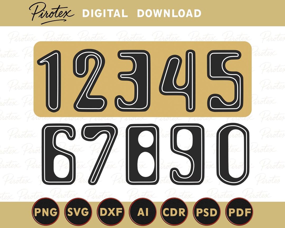 1960s Psychedelic Numbers Clipart | Retro Font (digital Download) - Etsy