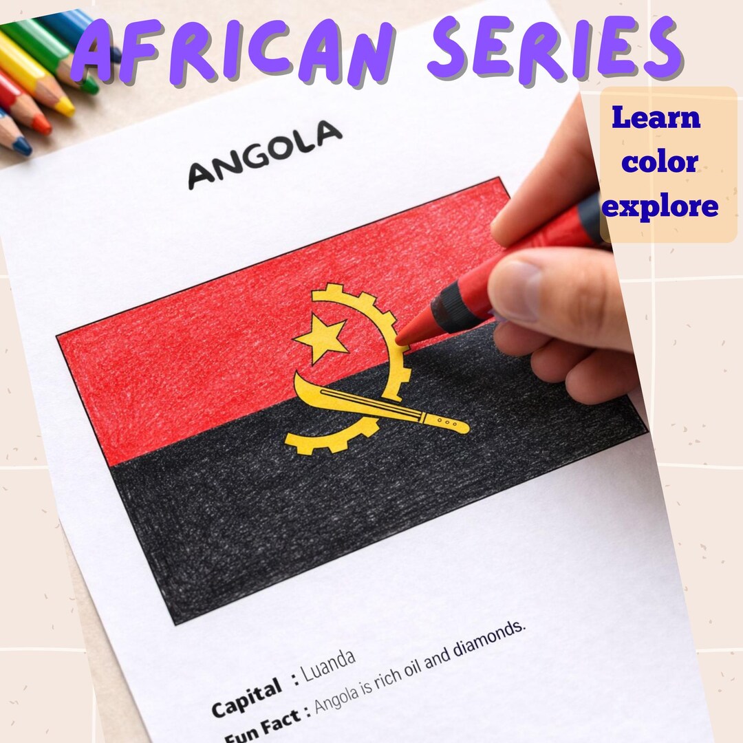 African Flags Coloring Book | Geography Learning (printable PDF) - Etsy