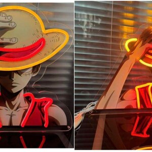 One Piece Monkey D. Luffy LED Wall Decoration Neon Lighting Gift for ...