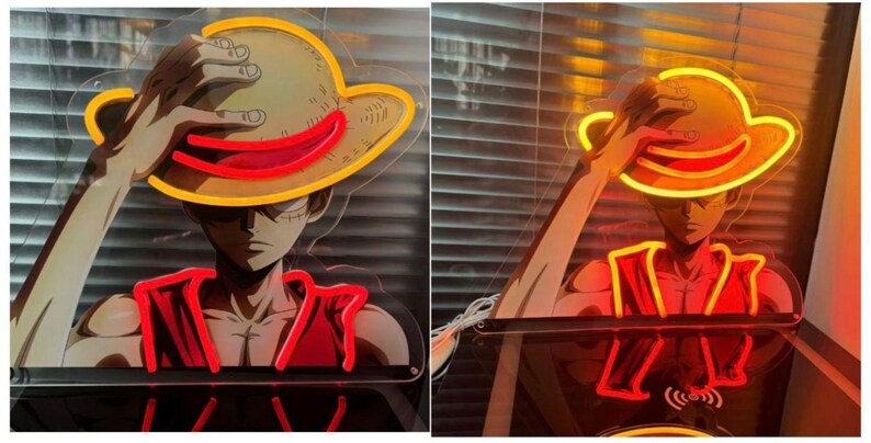 One Piece Monkey D. Luffy LED Wall Decoration Neon Lighting Gift for ...