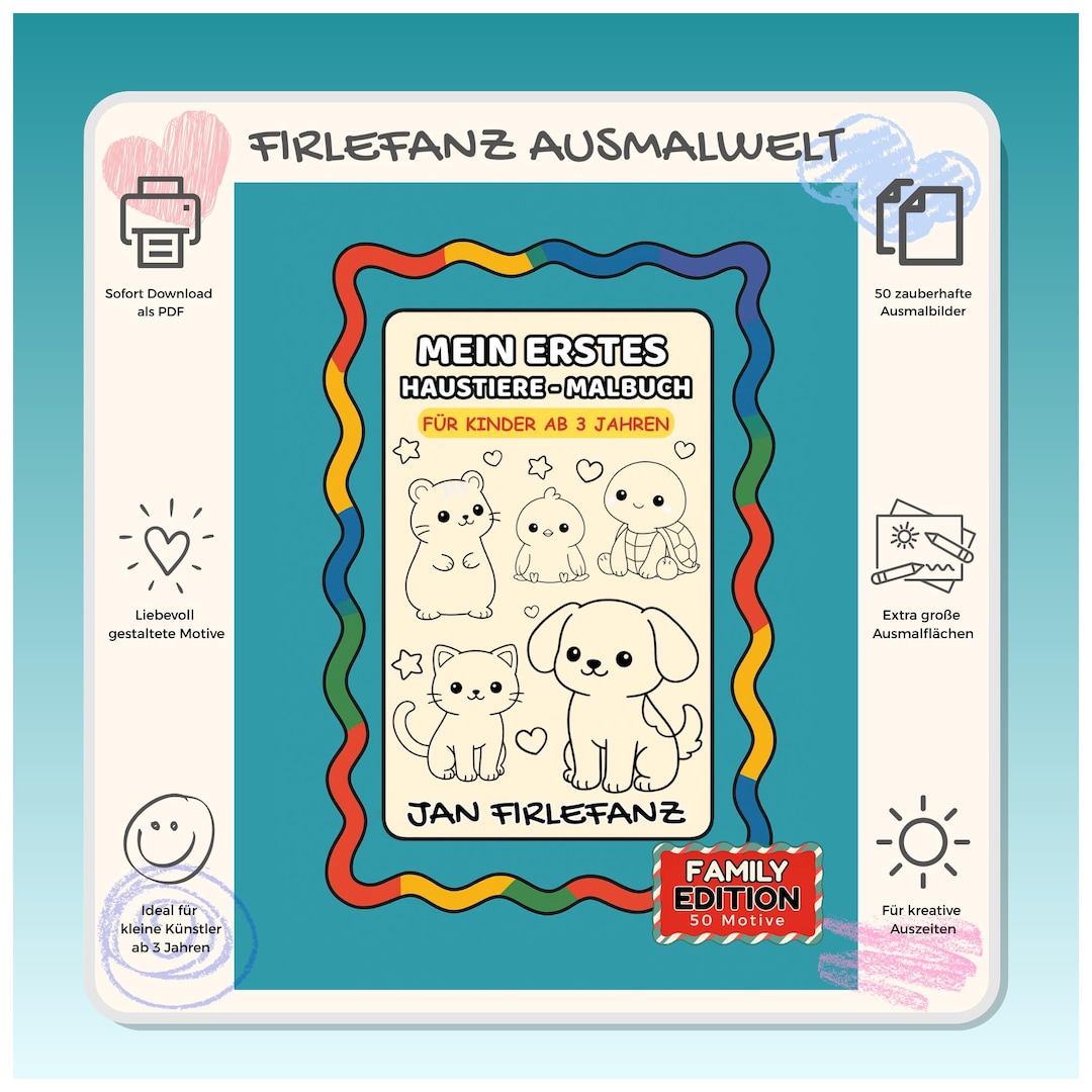 My First Pets Coloring Book | 50 Designs | PDF Coloring Book for ...