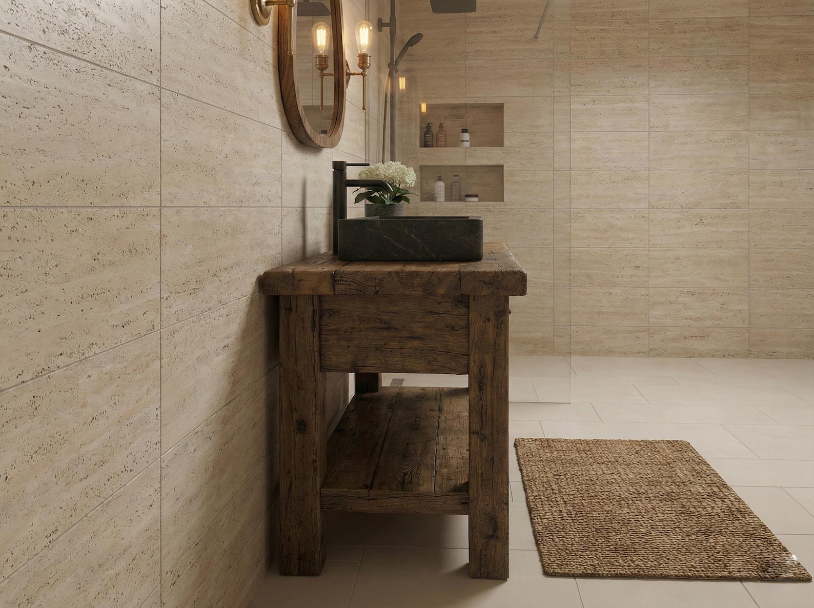 Rustic Bathroom Vanity, Solid Wood, Reclaimed Wood, Single- Double Sink ...
