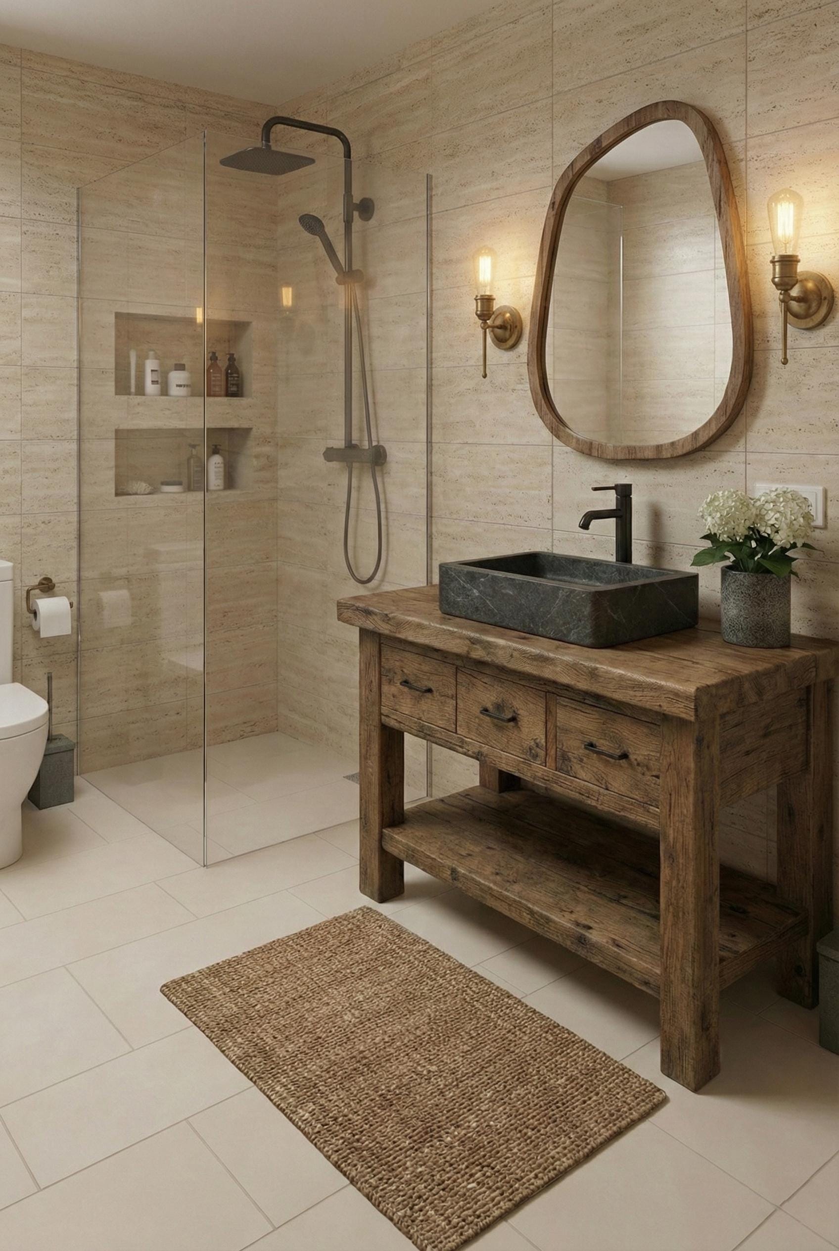 Rustic Bathroom Vanity, Solid Wood, Reclaimed Wood, Single- Double Sink ...